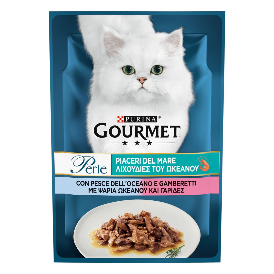 GOURMET PERLE Φιλετάκια με ΨΑΡΙΑ ΩΚΕΑΝΟΥ & ΓΑΡΙΔΕΣ | Purina GR