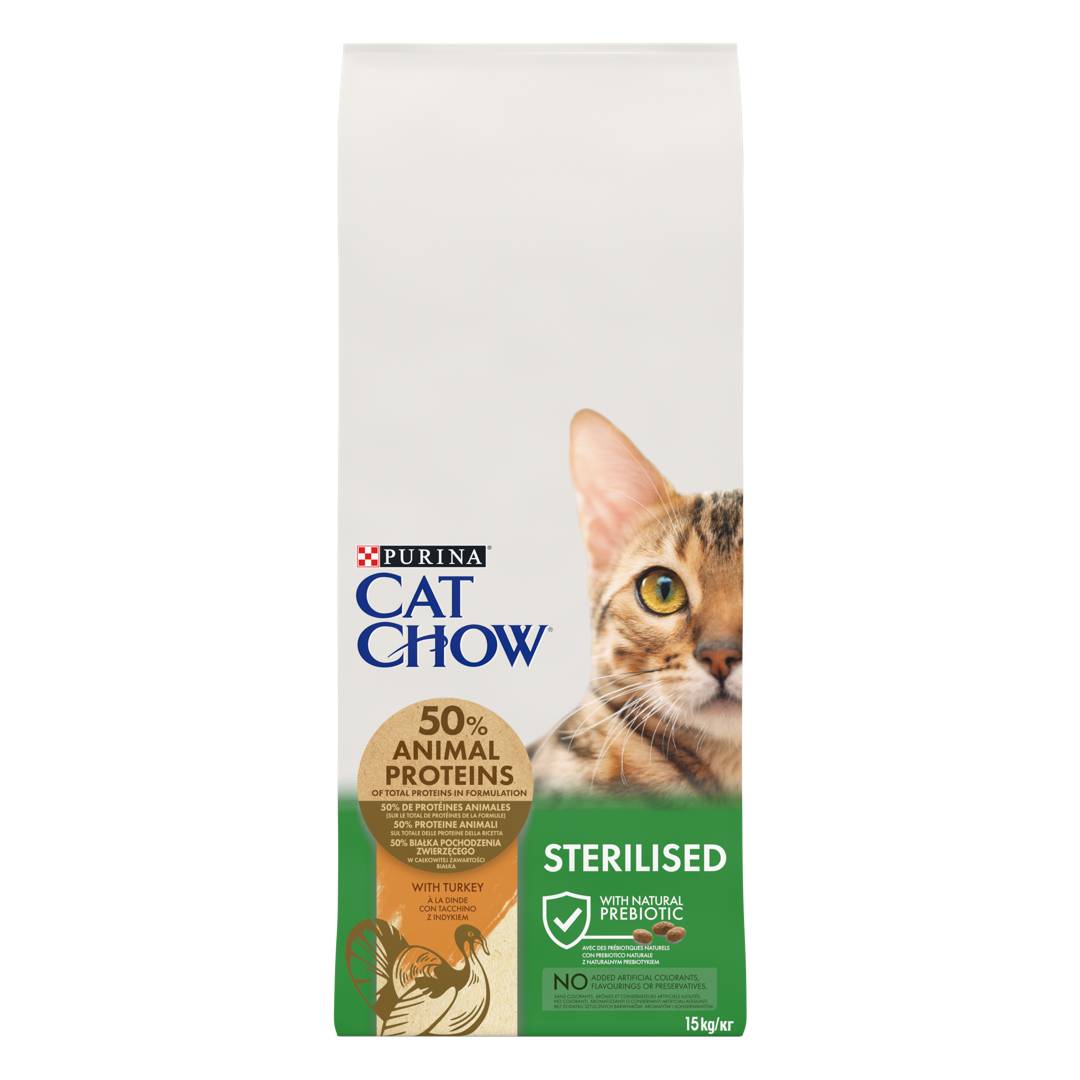 CAT CHOW STERILISED Γαλοπούλα Τροφή για Γάτες | Purina GR